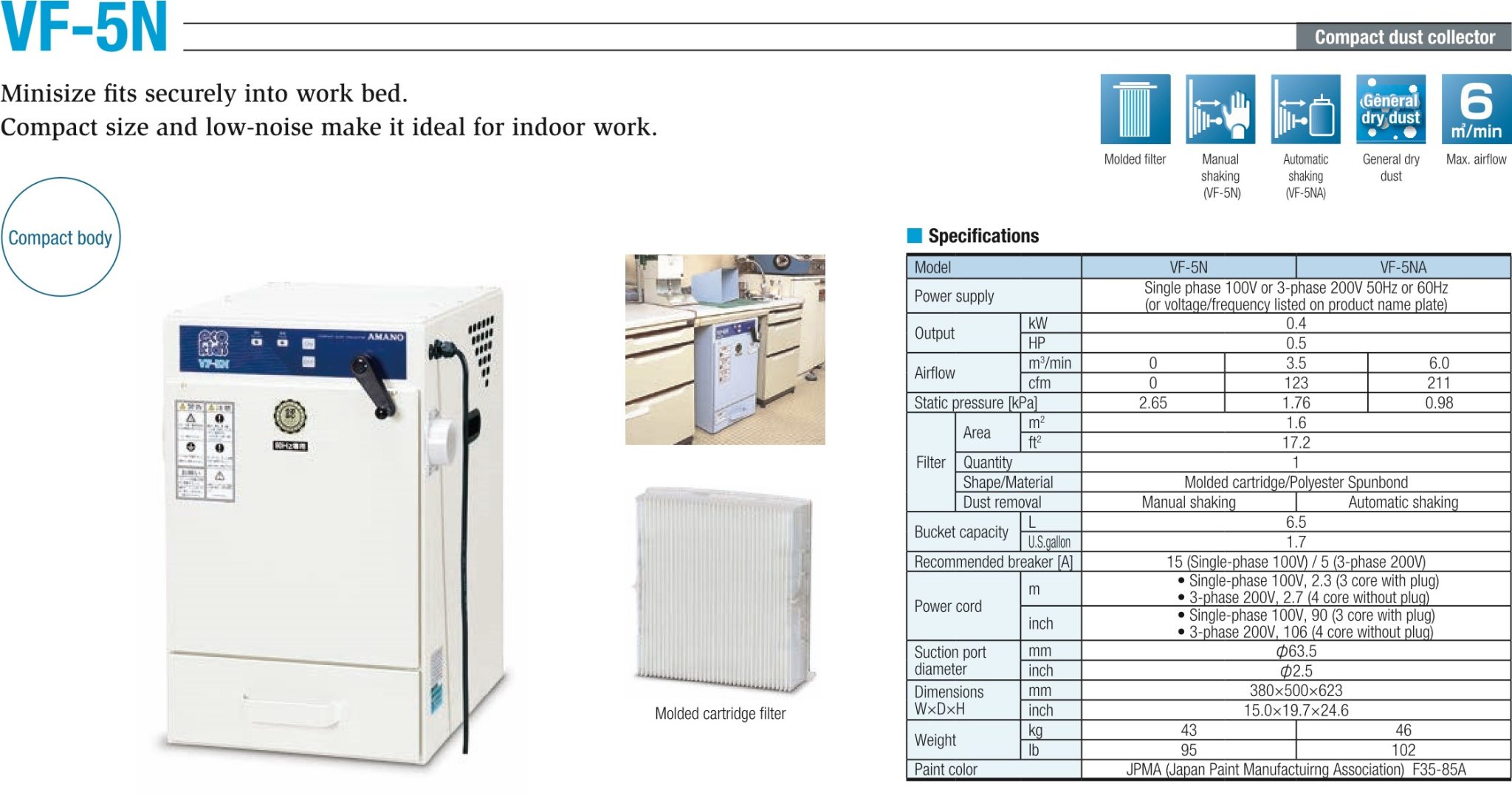 Dust Collector AMANO VF-5N – TECHCON VIETNAM JOINT STOCK COMPANY